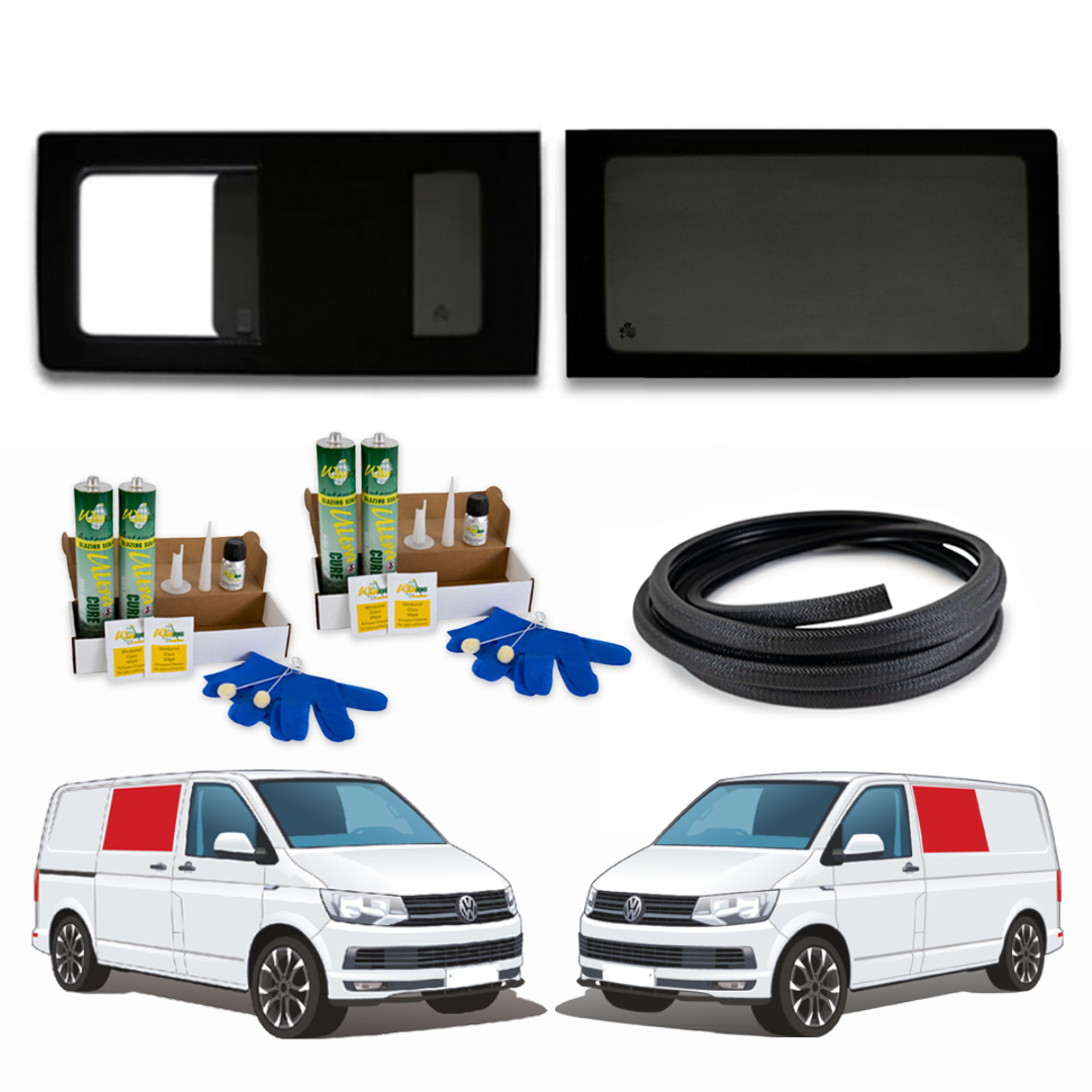 1 Left Opening + 1 Right Fixed Campervan Side Window Bundle VW T5/T6